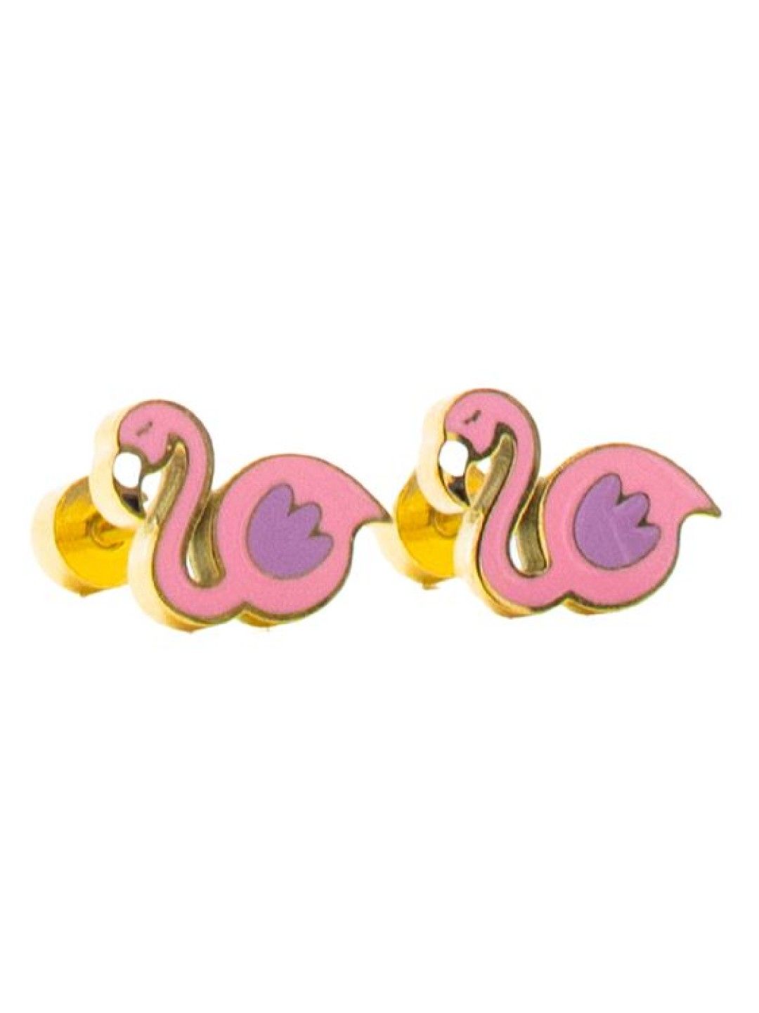 Tiny Gems Pink Flamingo Hypoallergenic Screwback E | edamama